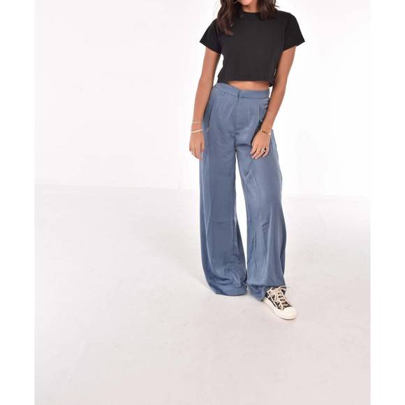 Mimosa | Pants & Jumpsuits | New Mimosa Slate Blue Satin Pants In Slate ...